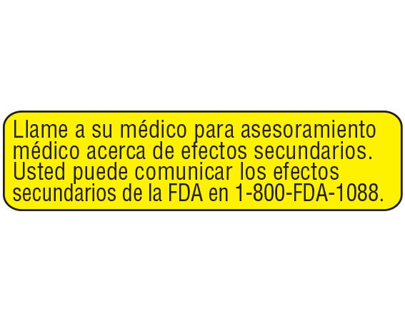 A-FDA-ES-D Warning Labels for Prescription Containers - Spanish