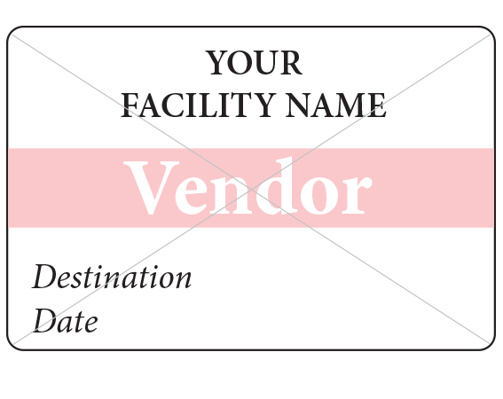 RPTE-7 Vendor Pass Labels - Tamper Evident Format