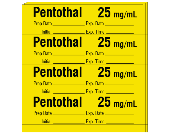 SA-2004-EXP-PK Anesthesia Labels for Syringe Identification