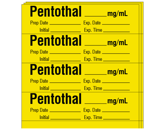 SA-207-EXP-PK Anesthesia Labels for Syringe Identification