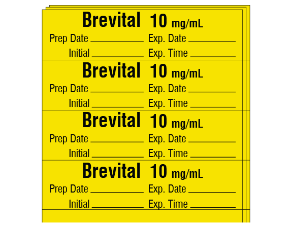 SA-208-EXP-PK Anesthesia Labels for Syringe Identification