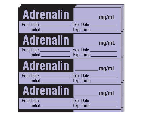 SA-287-EXP-PK Anesthesia Labels for Syringe Identification