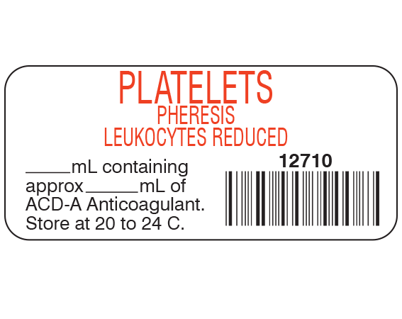 SB-664 Blood Product Labels w/ Codabar Symbology
