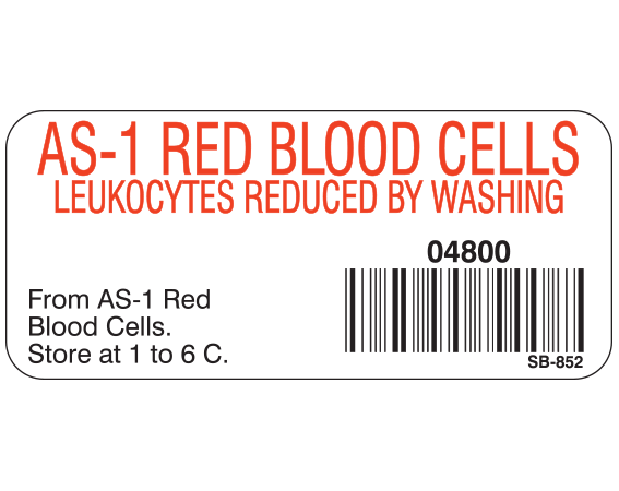 SB-852 Blood Product Labels w/ Codabar Symbology