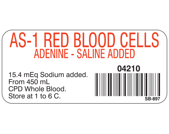 SB-897 Blood Product Labels w/ Codabar Symbology