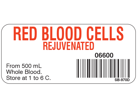 SB-970D Blood Product Labels w/ Codabar Symbology