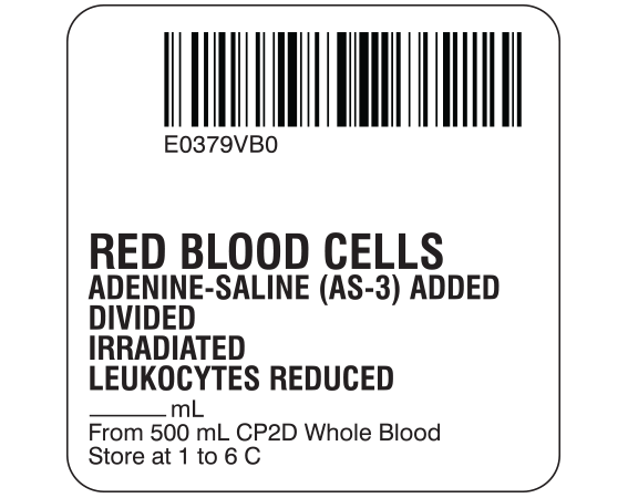 SB128-20D-57B ISBT 128 Red Blood Cell Product Labels