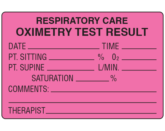 SRT-69 Respiratory / Oxygen Therapy Labels