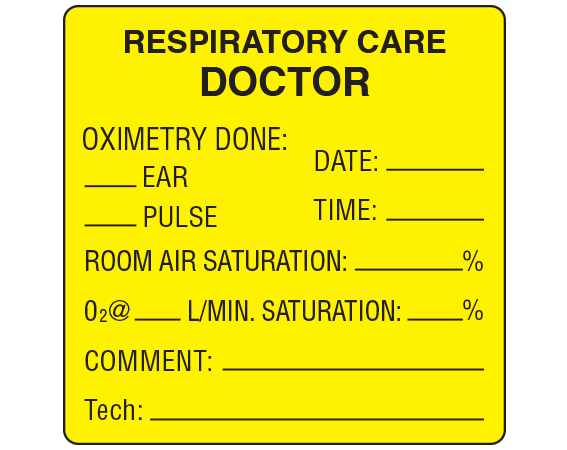 SRT-70 Respiratory / Oxygen Therapy Labels