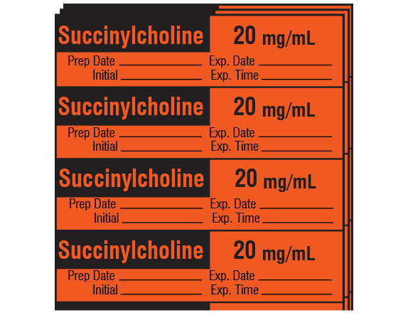 SA-2225-EXP-PK Anesthesia Labels for Syringe Identification