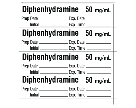 SA-3244-EXP-PK Anesthesia Labels for Syringe Identification