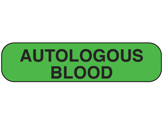 UPCR-1302 | Blood Collection Autologous Use Labels - Shamrock Labels