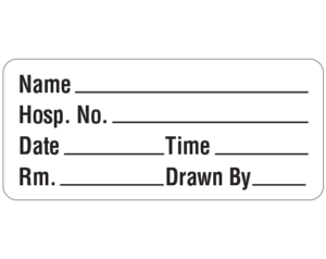 UPCR-6073 Blood Collection Patient ID Labels